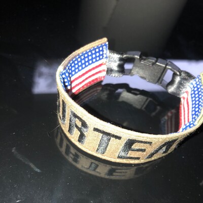 Military Name Tape Bracelet W/ Heart any Branch Army Navy Air Force ...