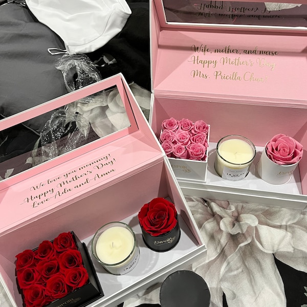 Pack of 16 Long-stem White Preserved Roses Forever Roses ecuadorian ...