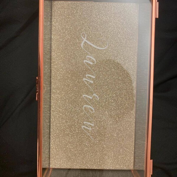 Personalized Glass Jewelry Box - Script Custom Name - Rose Gold - Gifts ...