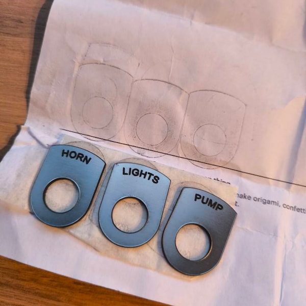 Classic Car Toggle Switch Label Tags, ( Any HOLE Size ) ( Any TEXT ...