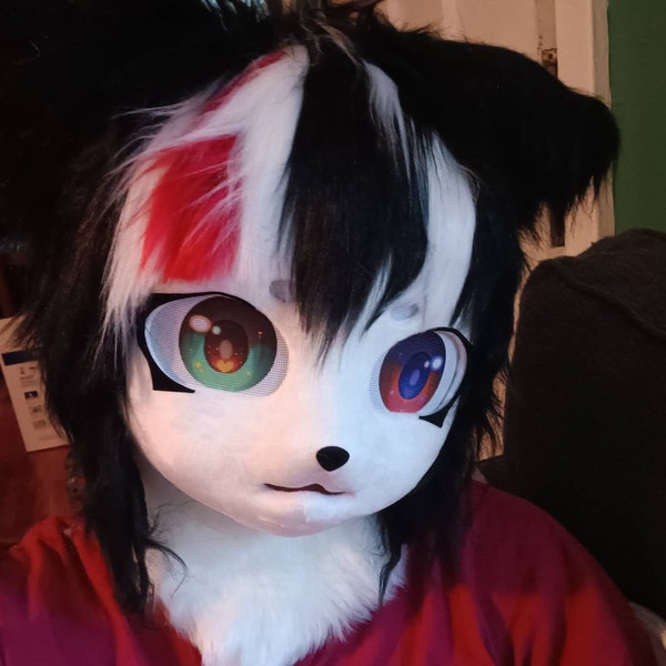 Pink-bombing Star Eye Kitty Fursona Kig Mask Head, Cosplay Furrysuit ...