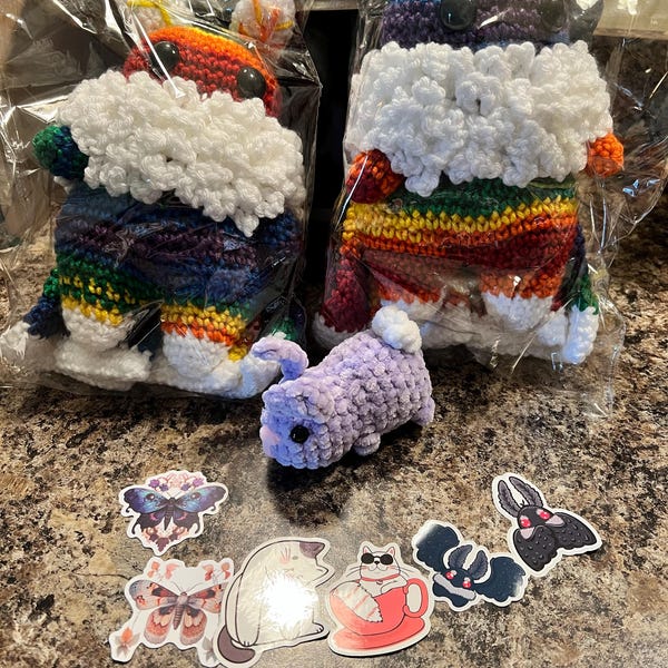 Moth Cryptid Loaf Cat | Handmade Crochet Plushie - Etsy