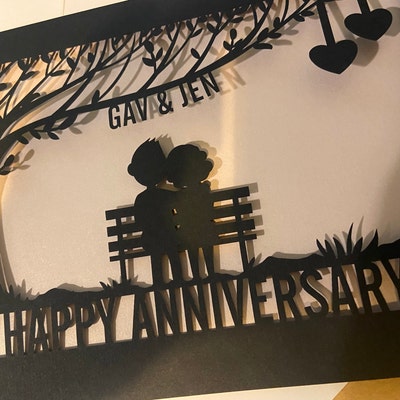 Anniversary Card Personalised Papercut Card, Wedding Anniversary ...