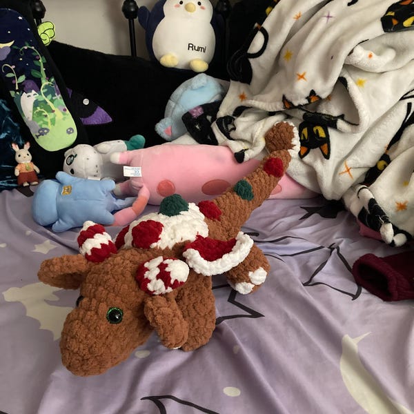 Gingerbread Dragon Crochet Pattern PDF - Amigurumi, Chunky Yarn, Decor ...