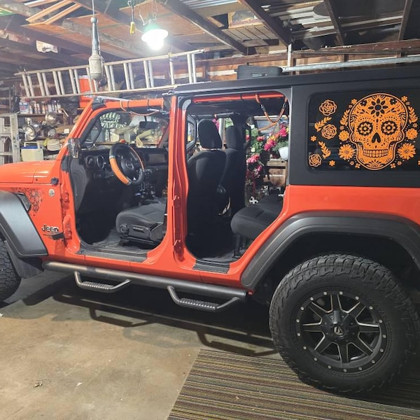 T-rex Skeleton Rear Hardtop Window Decal- Fits Jeep Wrangler JKU JLU ...