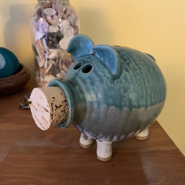 Salt Pig Pig Jar Candy Dish Green and White Made to Order - Etsy