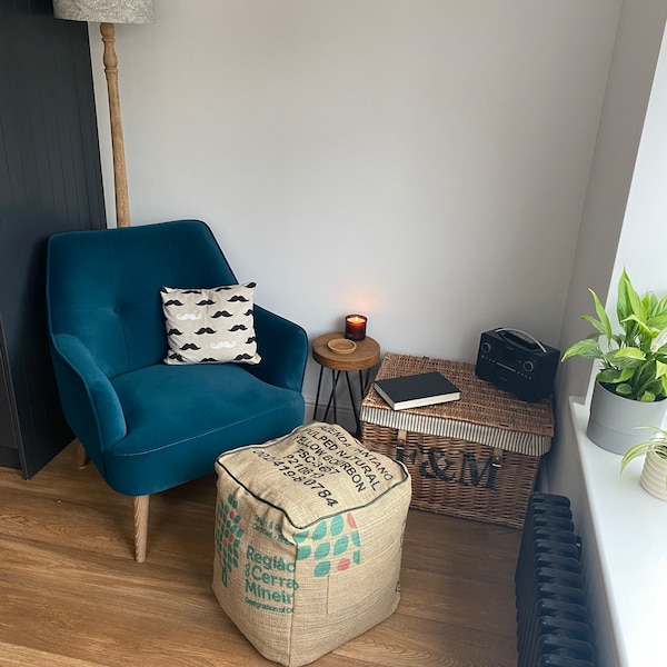 Coffee Sack Footstool Ottoman Recycled Each Unique and Beautiful Filled ...
