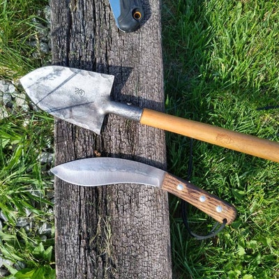 Shovel Hand-forged Spade Bushcraft Outdoor Survival Metal Detecting ...