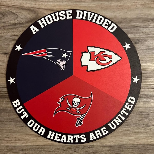Custom House Divided Sign, House Divided Football Round Sign, House ...