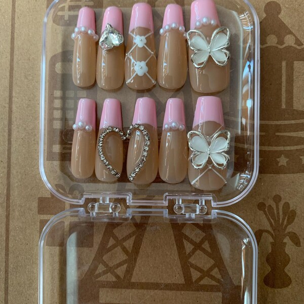 NEW NEW! | Romantic Bestie Press on Nails | Twin Nails | Beautiful ...