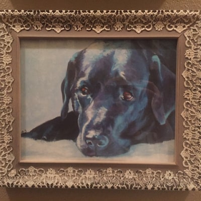 Black LABRADOR RETRIEVER Dog Art Portrait Canvas PRINT of Lashepard ...
