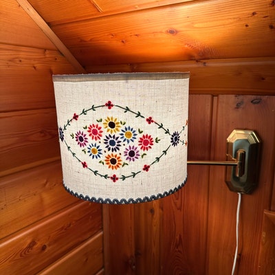 Grandma Moses Bridge Lamp Shade, Lampshade Threads Onto Floor Lamp ...