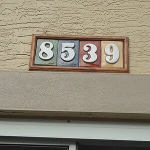 Address Tiles in Oak Frame Plaque, Multiple Color Choices Available ...