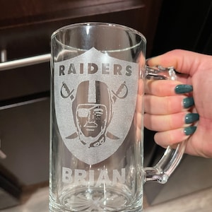NFL Las Vegas Raiders Engraved Beer Mug, Raiders Gift, 16 or 26oz Beer ...