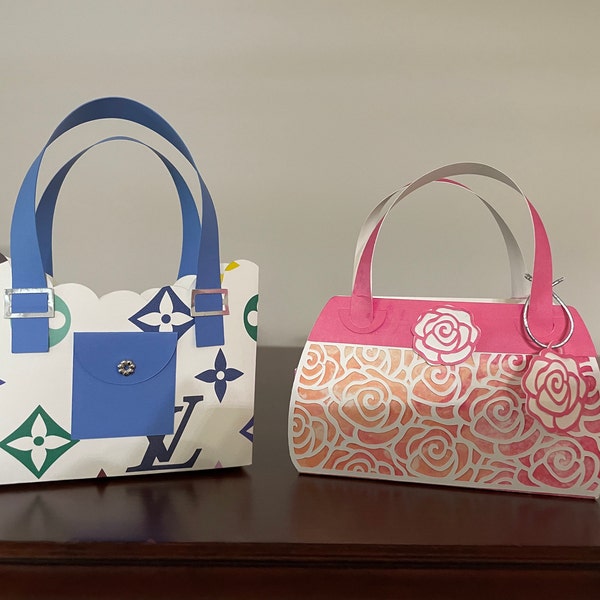 3D Paper Purse Template, 3D Paper Purse Gift Box, 3D Treat Holder, 3D ...