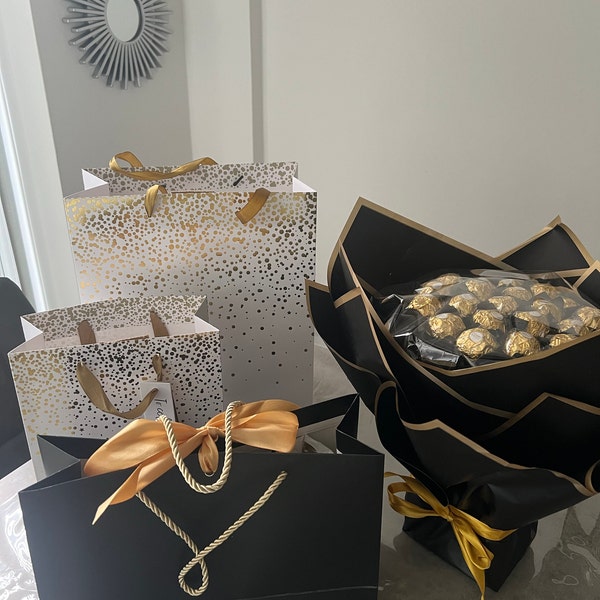 Large Lindt Lindor Chocolate & Flowers Hand-tied Bouquet Gift. - Etsy