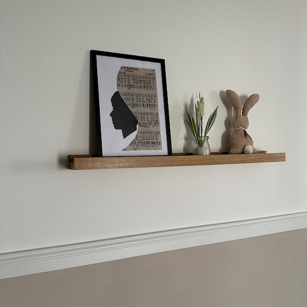 BestLoft Bilderleiste Holz Holzregal Wand Regal Wand Bilderleiste Eiche ...