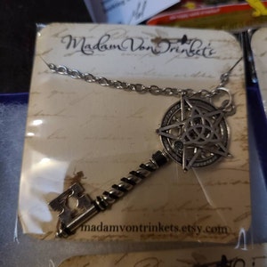 Pentacle Key Pendant / Wiccan Jewelry / Pagan Jewelry - Etsy