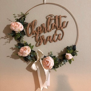 19 Nursery Wreath With Name Custom Name Sign Baby Shower Wreath With ...