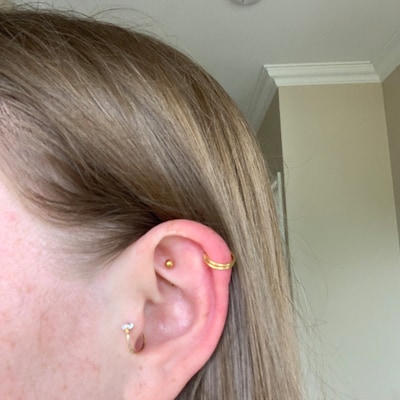 Double Helix Hoop, Sterling Silver Helix Piercing, Conch Hoop, Tiny ...