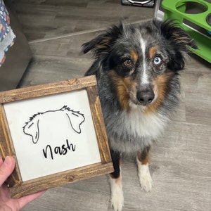 7x7 Personalized Dog Ear Outline Sign - Etsy