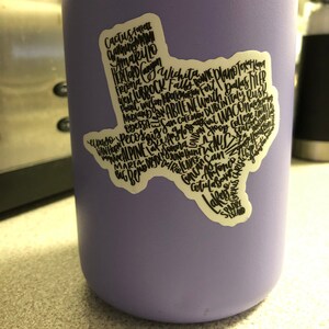 Hand Lettered and Illustrated Map of Texas - Etsy
