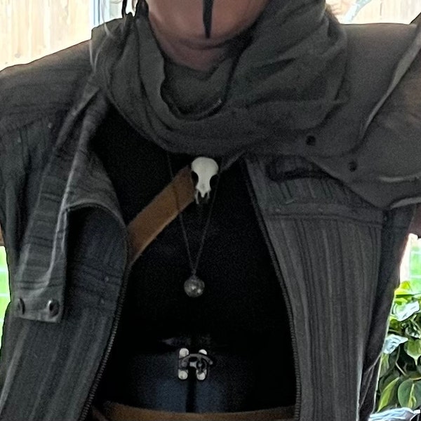 Distressed Leather Shoulder Slim Armor Pauldron and Wrap Scarf ...