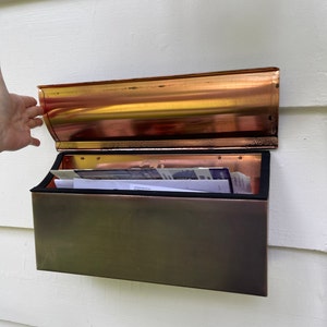 Large Flush Mount Copper Mailbox Wall Mount Mailbox Solid Copper ...