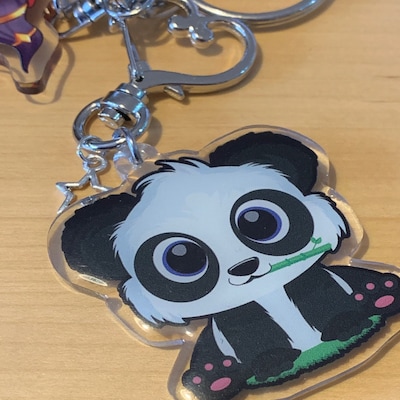 Panda Acrylic Keychain Panda Charm Cute Panda Accessory - Etsy