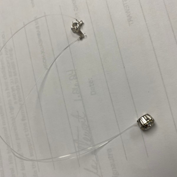 Invisible Solitaire Necklace (4 Prongs) in 6mm or 8mm Austrian Crystal ...