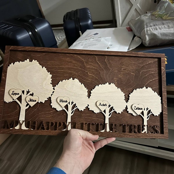 Personalized Wooden Family Tree Wall Art, Custom Design Family Tree ...