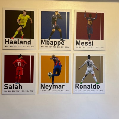 Printable Soccer Stars Poster Bundle, Messi Ronaldo Mbappe, Neymar Wall ...