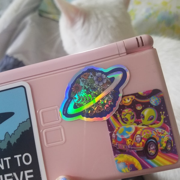 Holographic Saturn Sticker | Space Sticker|stickers for Hydroflask ...