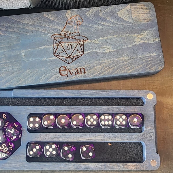 Personalized D&D Dice Box, Dnd Dice Box and Storage, Dnd Engraved Wood Dice Box, Dice Case, Wood ...