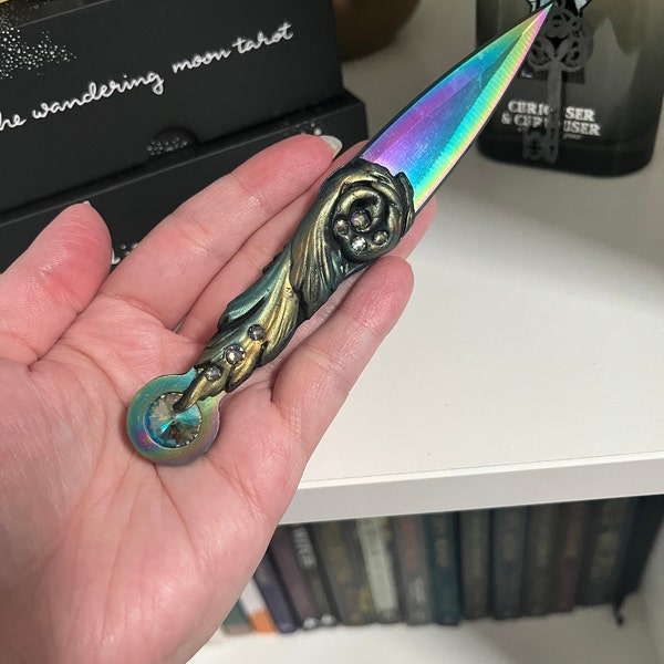 Mini Wiccan Athame Woodland Crystal Blade Wicca Ritual Knife Ritual ...