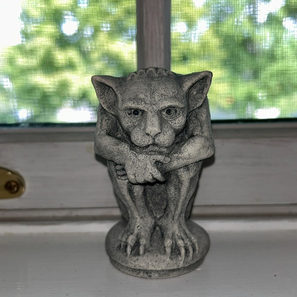 Irving Gargoyle Statue, Small Gothic Imp, New York, Handmade, Cast ...