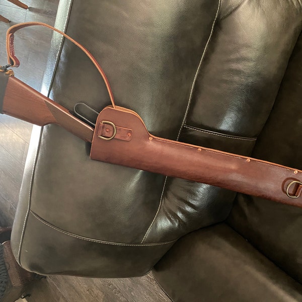 Mahogany Leather Model 94 Lever Action Rifle Scabbard, Rifle Carrier ...