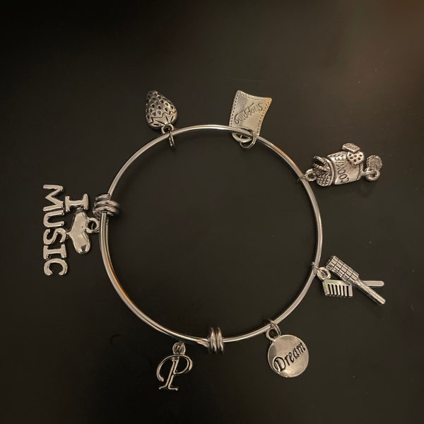 Custom Charm Bracelet Personalized Expandable Bangle Customize Your Own ...