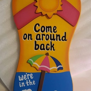 Pool Sign Come Around Back We're in the Pool Flip | Etsy