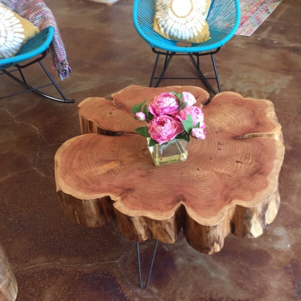 Live Edge Coffee Table - Urban Salvage - Parabola Cloud Table - Natural ...