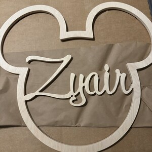 Backdrop Birthday Sign Wooden Name Sign Mickey Mouse Sign Name Nursery ...