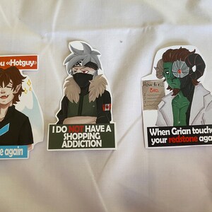 Hermitcraft Stickers Grian, Mumbo Jumbo, Goodtimewithscar, Etho, Bdubs ...