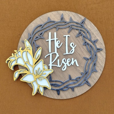 Easter Laser Cut File, He is Risen Laser SVG, Glowforge Easter, Laser ...