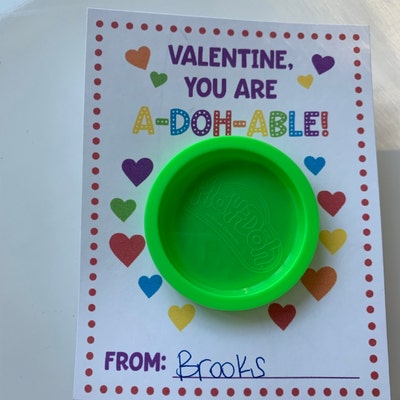 Playdoh Valentines, Printable Valentine Cards, Non-candy Valentine ...