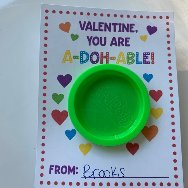 Playdoh Valentines, Printable Valentine Cards, Non-candy Valentine ...
