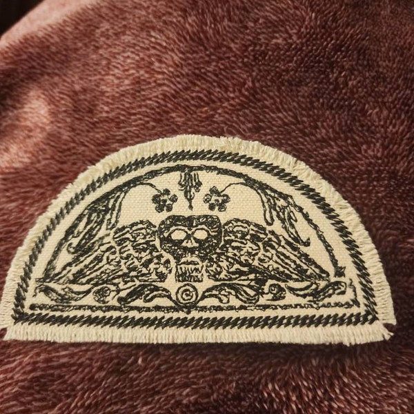 Winged Skull Grave - Cemetery - Tombstone Back Patch Embroidered Patch ...