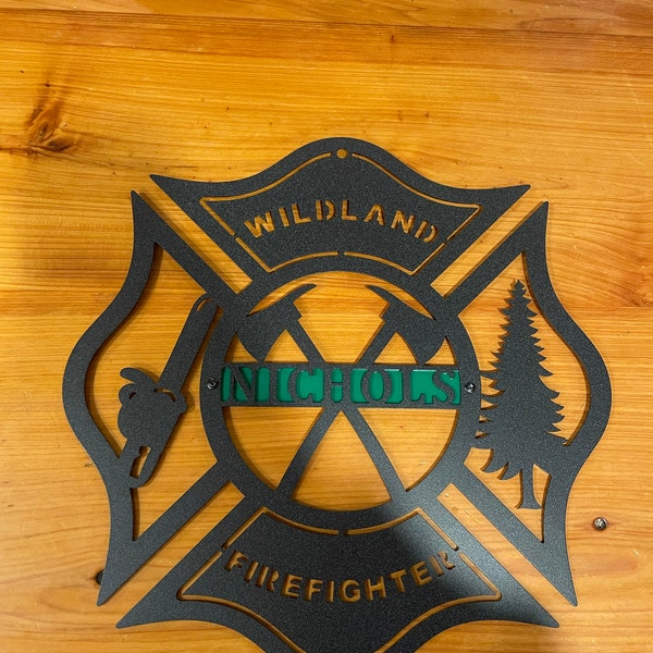 Wildland Firefighter Metal Maltese Sign | Personalized Gift ...