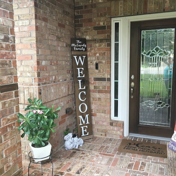 Personalized Rustic Wood Welcome Sign - 6ft Porch Decor - Etsy