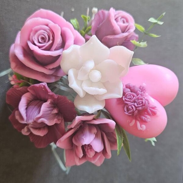 Extra Large Soap Flower Bouquet in Pink Gift Box – Handmade Natural ...