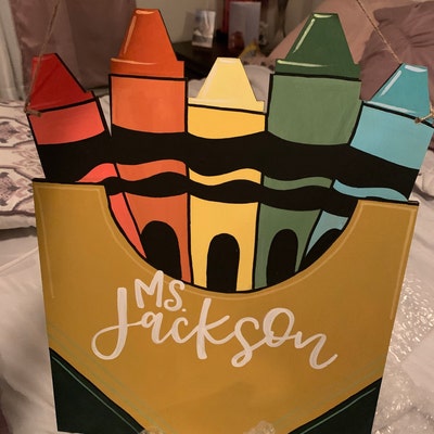 Crayon Box Door Hanger, Classroom Door Sign, Teacher Gift, Elementary ...